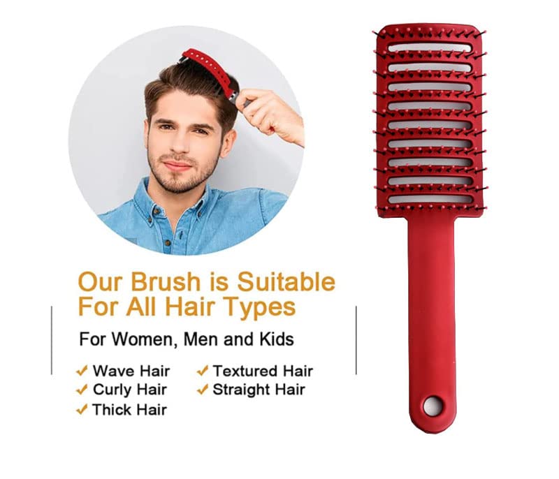 arc ventilation brush for fast drying, curved ventilation hole declination dryer hair brush, anti-static fast drying modeling tool, suitable for wet/dry hair