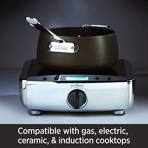 All-Clad HA1 Hard Anodized Nonstick Sauté Pan 4 Quart Induction Oven Broiler Safe 500F Pots and Pans, Cookware Black