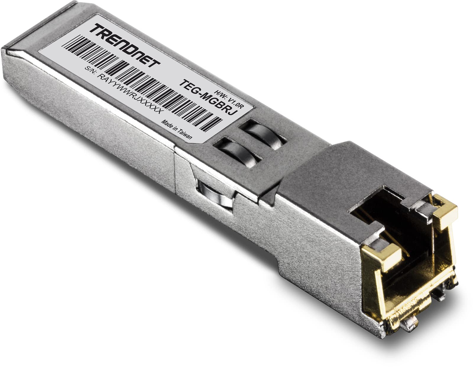 TRENDnet 1000BASE-T RJ-45 Copper SFP Module, 100m (328'), Hot Pluggable, IEEE 802.3ab, Supports Data Rates Up to 1.25Gbps (TEG-MGBRJ)