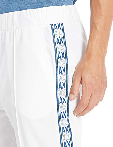 A|X Armani Exchange Men's Polyester Tricot Draw String Trouser, White, M