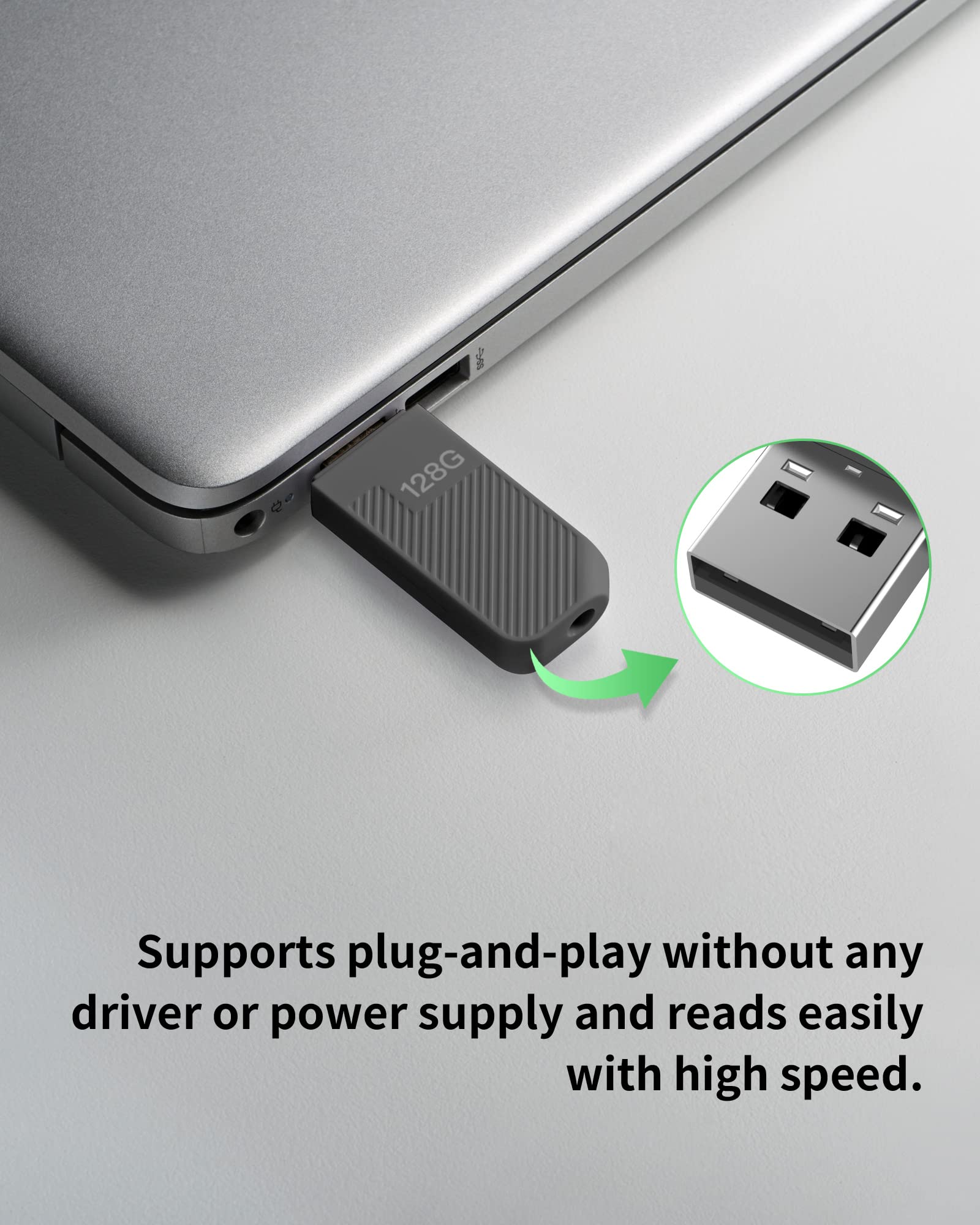 Acer UP200 128GB USB 2.0 Flash Memory Drive, Black - BL.9BWWA.512