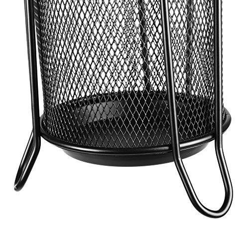 Mind Reader Umbrella Rack Stand For Canes Walking Sticks Umbrellas, Metal Mesh, Black