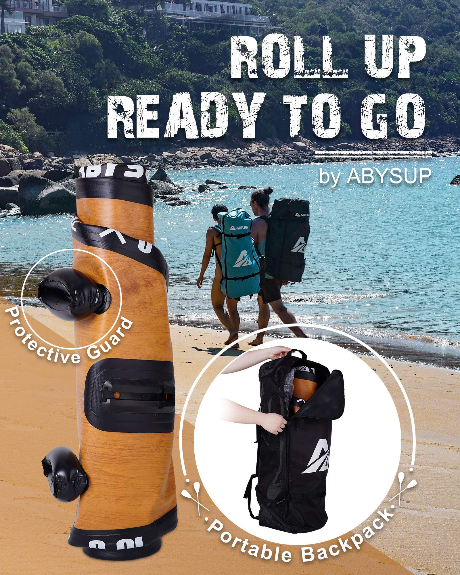ABYSUP Paddle boards, SUP, Paddleboard with All Accessories & Carry Bag, 10'6" Inflatable Paddle Board, Non-Slip Deck SUP Paddle Board, Anti-Sink Paddl&Pump Included(Paddle Board)