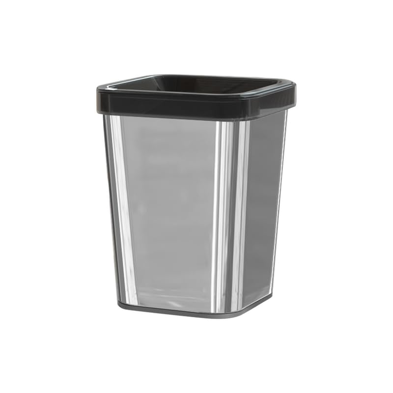 SWIFTIRON Titanium Crystal Trash can with Large Capacity for Bedroom Bathroom Home Office 9L Trash can(Silver，2PCS)