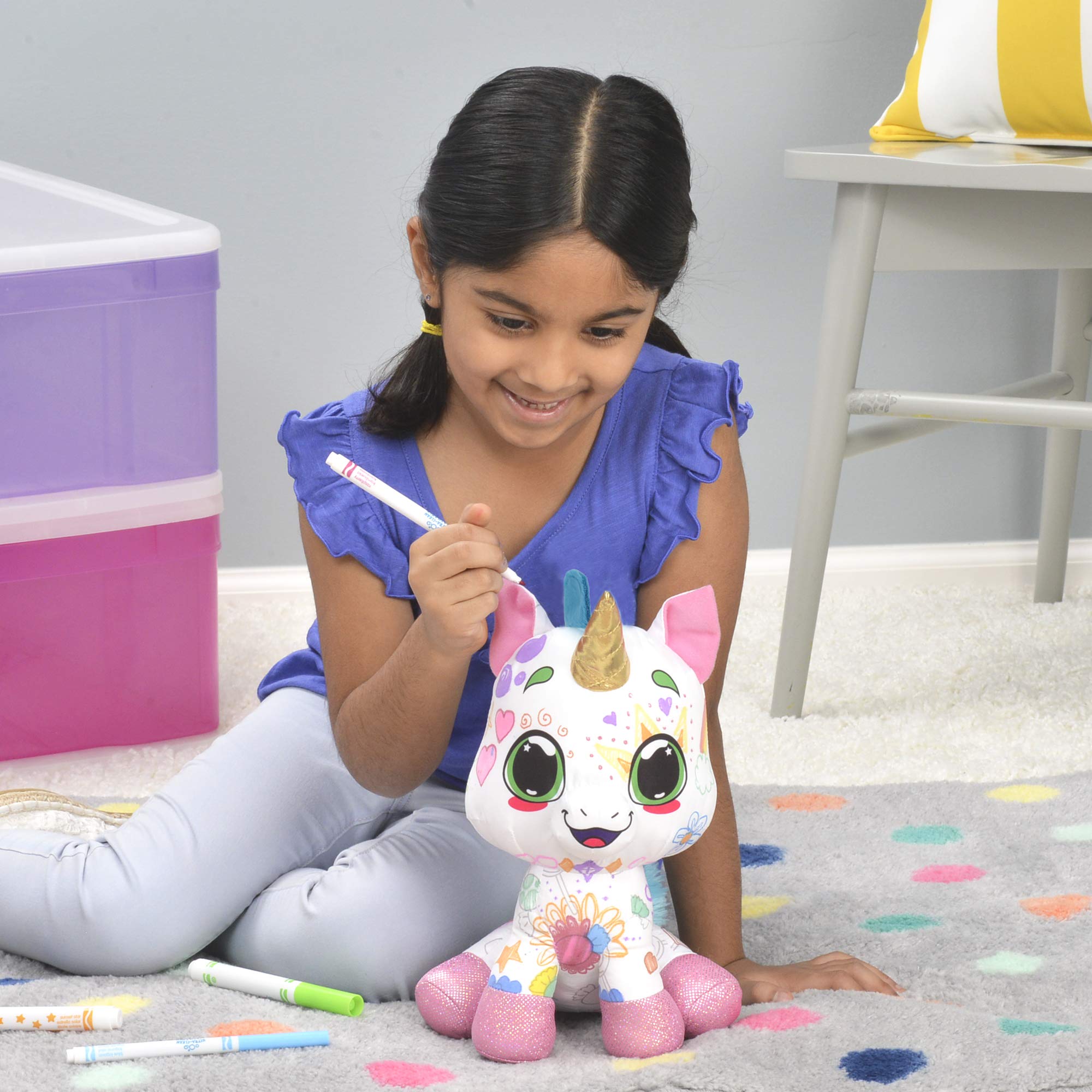 Crayola 12" Deluxe Color ’N Plush Unicorn - Draw, Wash Reuse