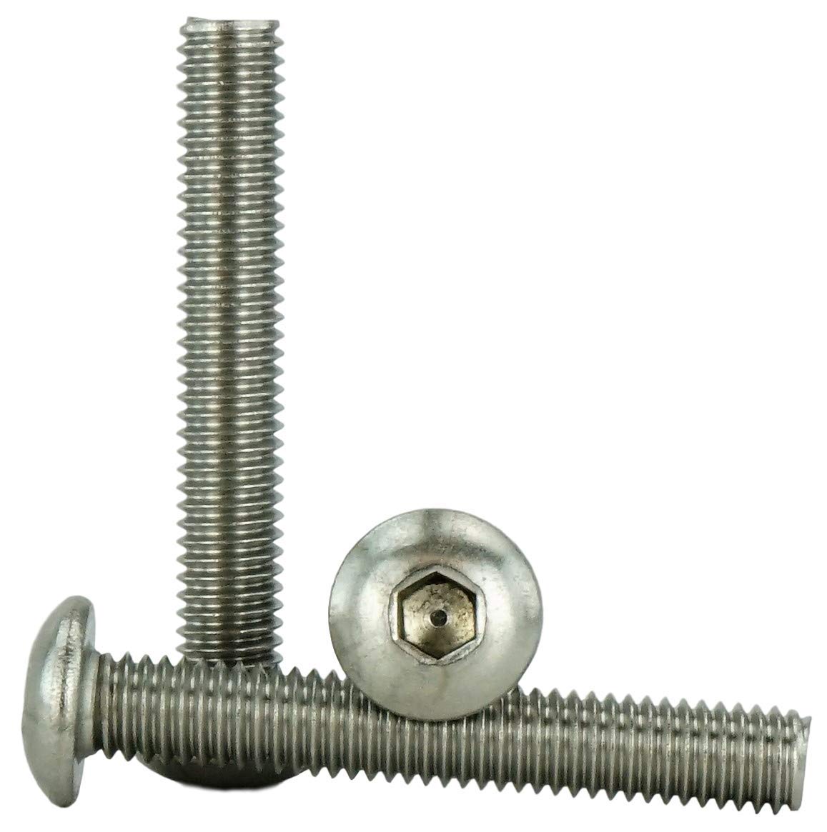 Stainless #10-32 x 1-1/4" (1/2" to 2" Available) Socket Button Head Cap Screws, Full Thread, Hex Drive, Stainless Steel 18-8, Machine Thread (10-32 x 1-1/4")