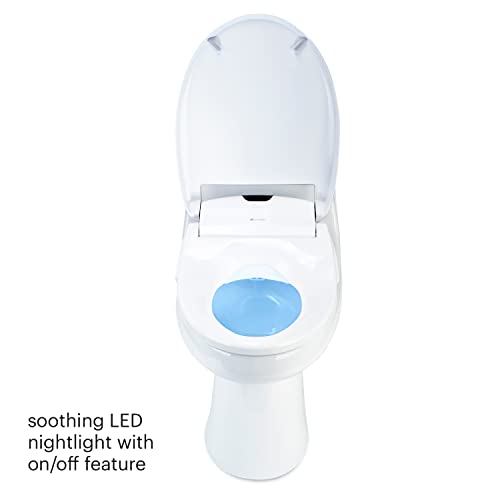 Brondell Swash S1200-EW Luxury Bidet Toilet Seat in Elongated White with Dual Stainless-Steel Nozzles | Endless Warm Water | Programmable User Settings | Self-Cleaning Nozzles | Nightlight