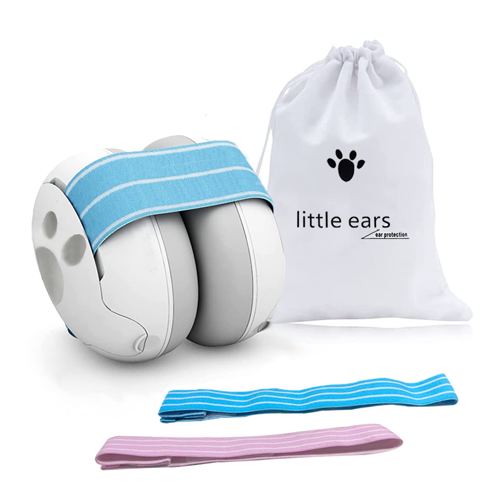 Baby Noise Cancelling Headphones，Baby Ear Protection Ear-Muffs for Newborns Infants and Toddlers, Sleeping Airplanes Fireworks White