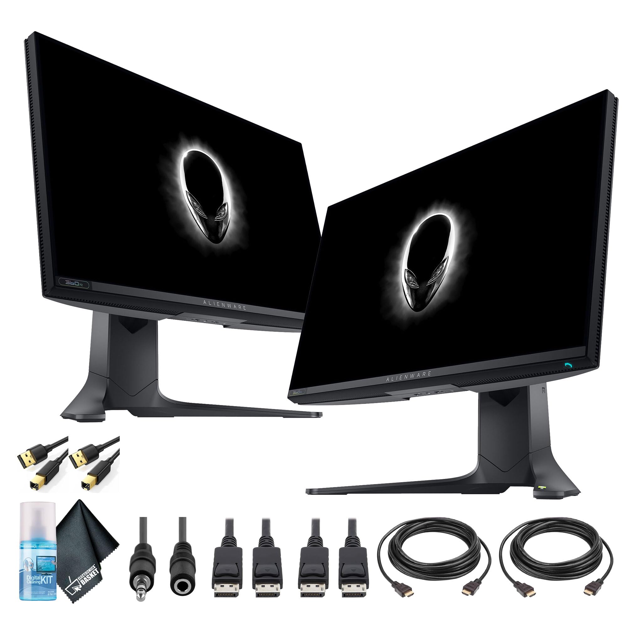 Alienware 2 x AW2521H 24.5" 16:9 IPS Gaming Monitor (AW2521H) + 2 x Display Port Cable + Headphone Extender + 2 x HDMI Cable + Cleaning Kit