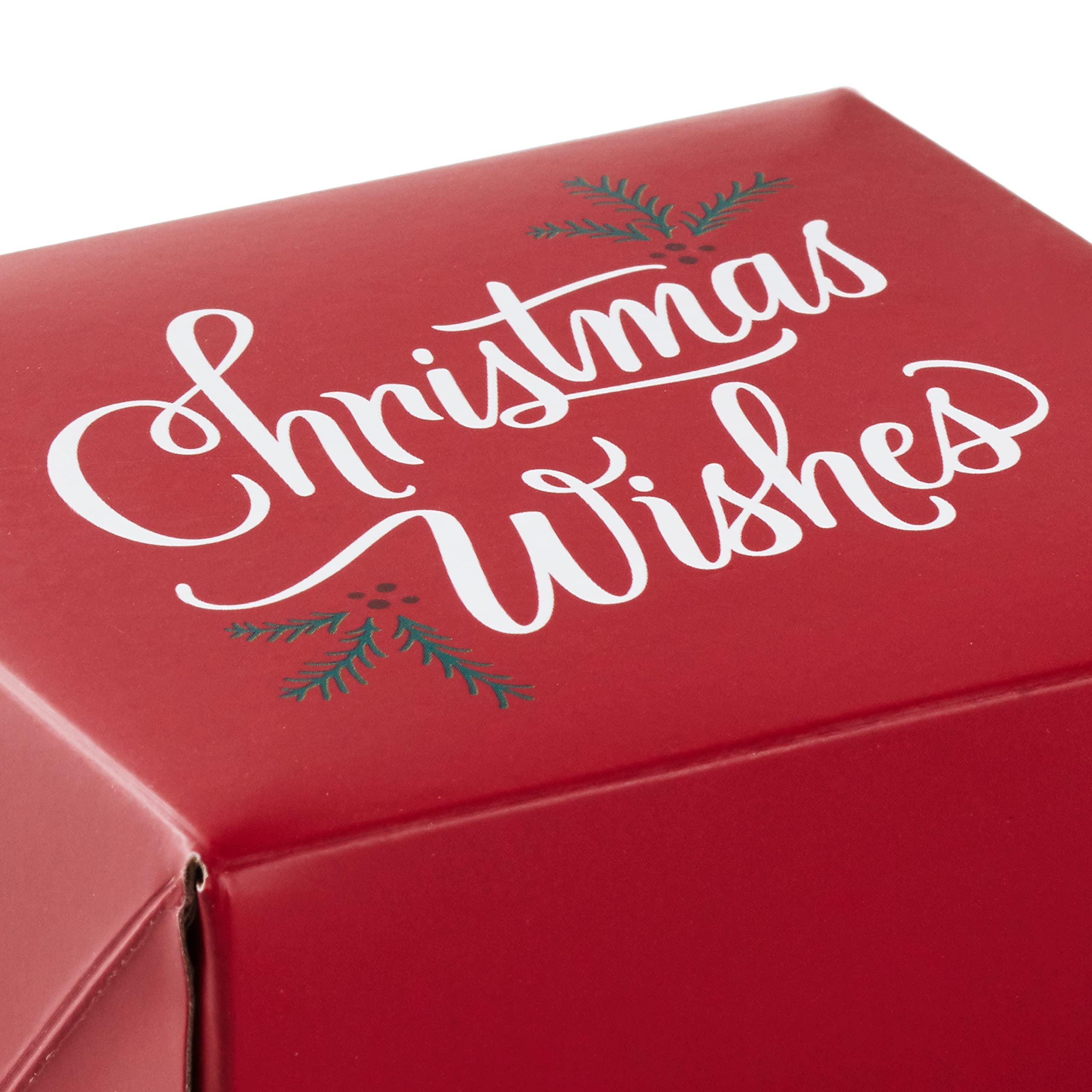 Hallmark Small Christmas Gift Boxes (4 Pack: Red and Green Plaid, Holly, Christmas Wishes Black and Red Plaid) 4 inch Boxes for Gift Cards, Candy, Cookies and More