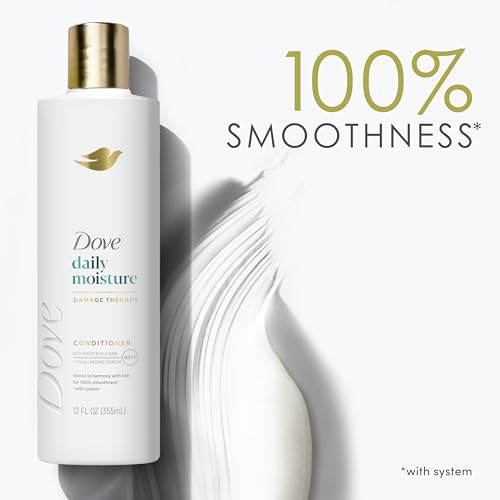 Dove Conditioner Daily Moisture Damage Therapy for Dry Hair with Bio-Protein Care Technology and Hyaluronic Serum 12 Fl Oz