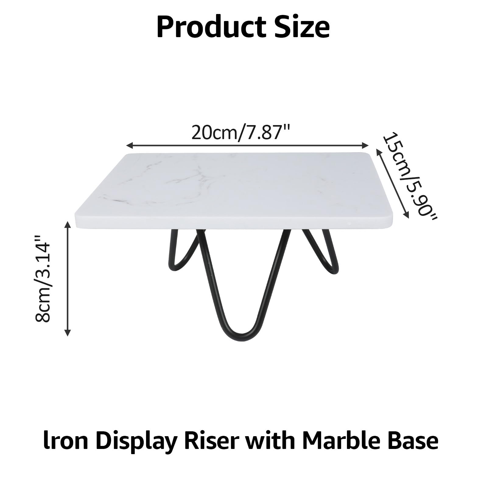 Winmien Marble Modern Style Decor Display Risers, Bathroom Vanity Tray, Kitchen Storage, Bathroom Storage, Display Shelf(White)