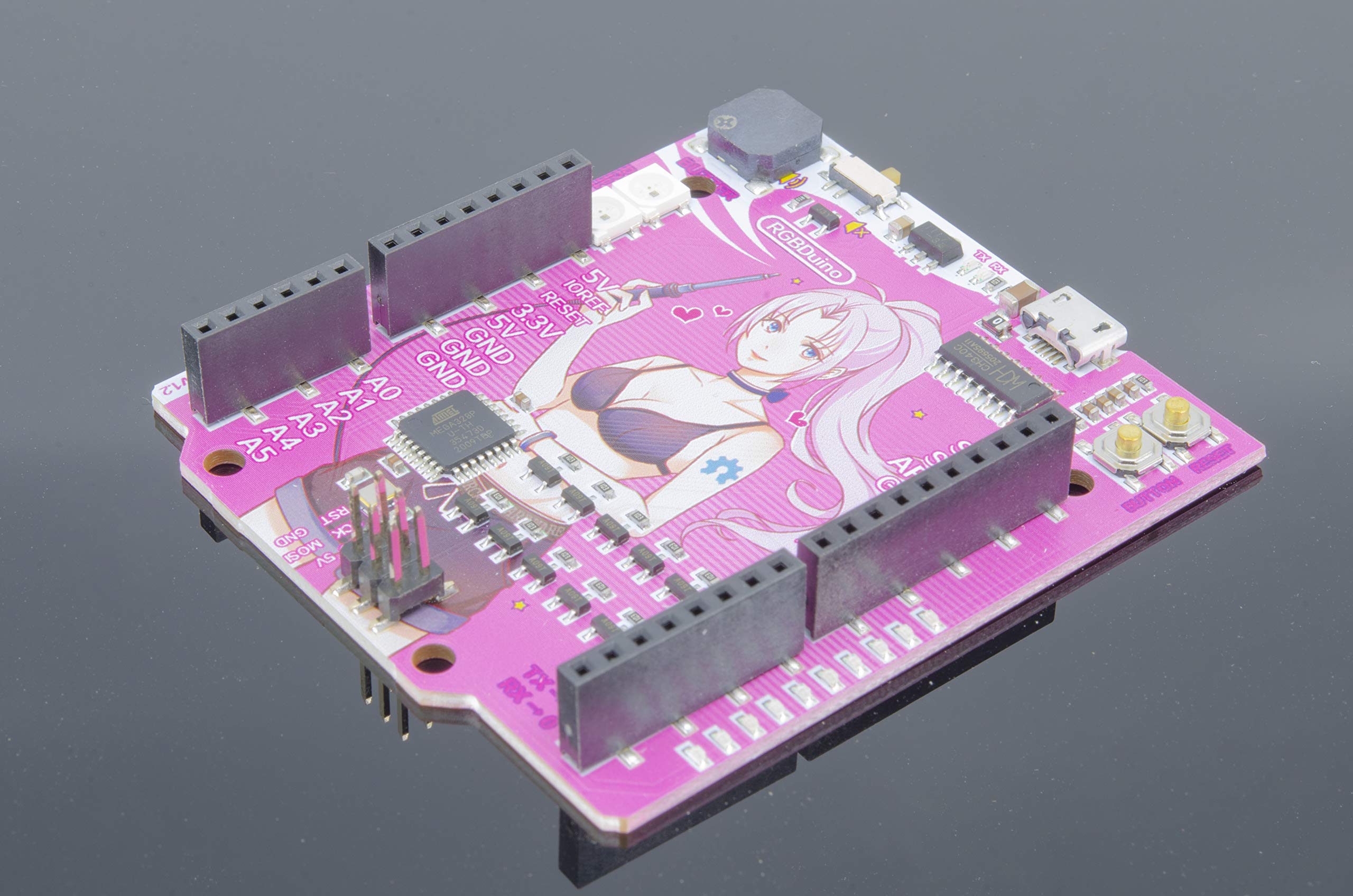 ACROBOTIC RGBduino (Pink) ATMega328p Development Board Compatible w/Arduino Electronics Programming