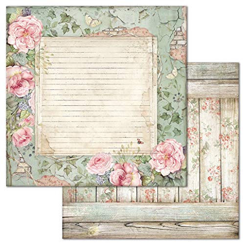 STAMPERIA INTERNATIONAL, KFT PAPER PAD 8X8 10PK HOUSE ROSE, 20.3 x 20.3 (8" x 8"), Multicoloured