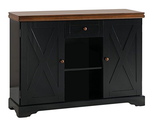 Kings Brand Furniture - Wood Buffet Cabinet Console Table, Black / Walnut