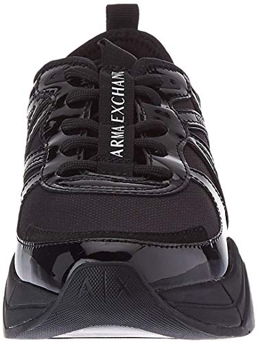 A|X ARMANI EXCHANGE Women's AX Logo Streetwear Sneaker, Black, 8.5