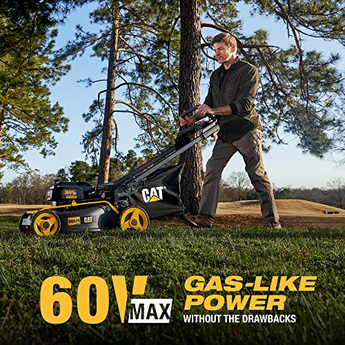 Cat DG670 60V 21β Cordless Lawn Mower 3-In-1 Cutting Modes, Brushless Battery Lawn Mower with TorqLogic, Easy-Adapt Walk-Behind Push Lawn Mower β Battery & Charger Included