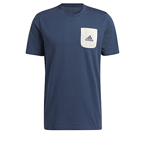 adidas mens Summer PKT Tee Crew Navy/Cream White/Alumina/Wild Pine X-Large