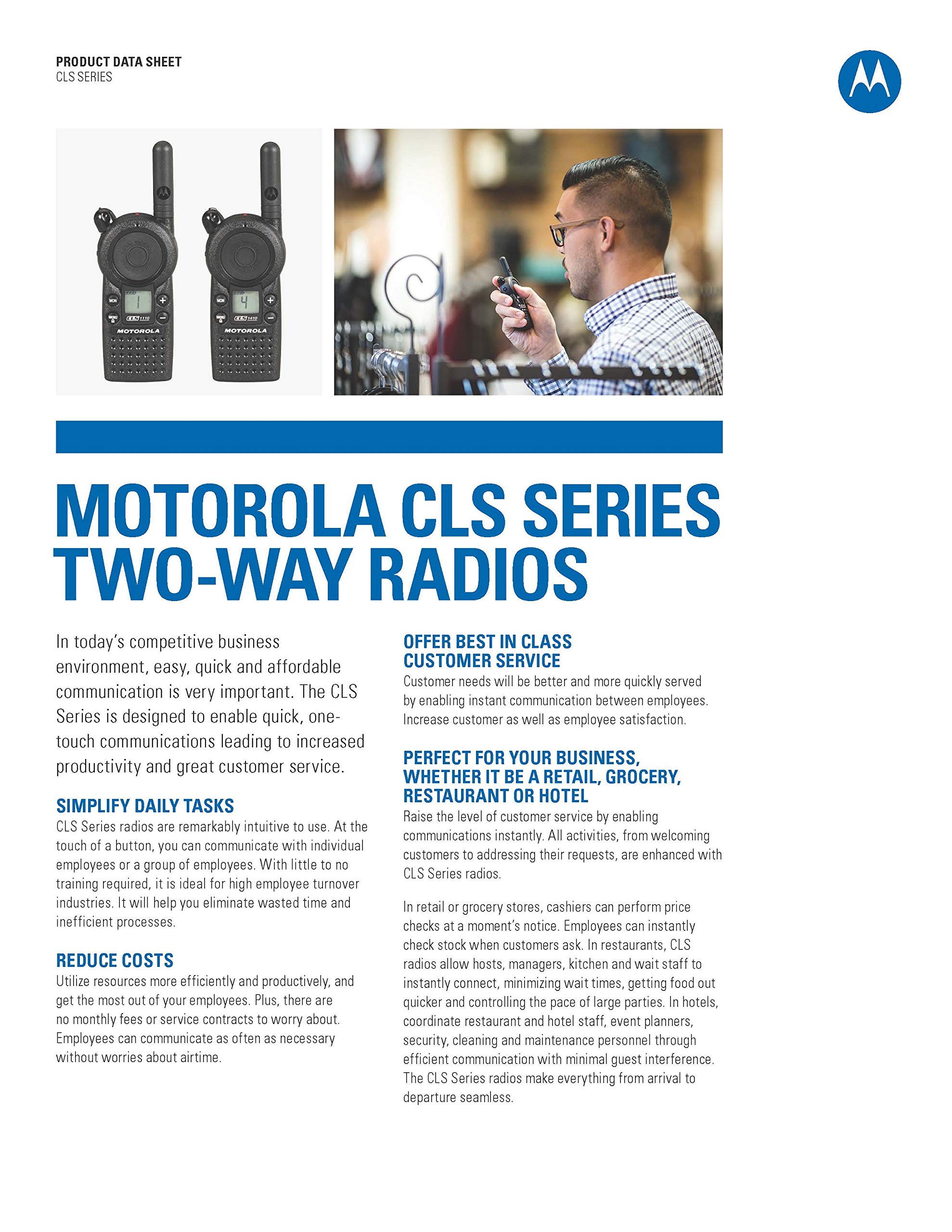 6 CLS1410 - UHF 1 Watt 4 Channel Radios & 1 56531 6 Radio Charger by Motorola Solutions - Intended for Business Use Black