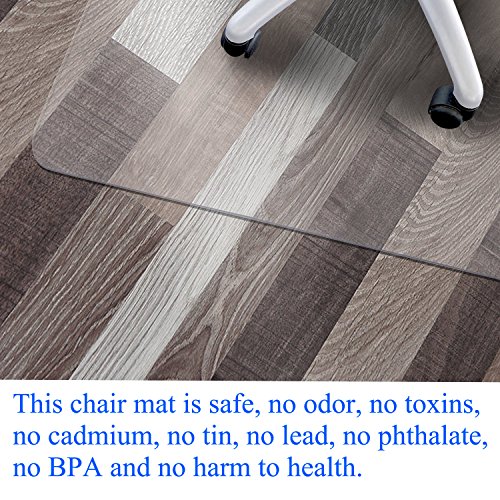 Office Chair Mat for Hardwood Floor by SOMOLUX Computer Desk Swivel Chair PVC Plastic Mat Clear Oversized and Rolling Delivery, Protect Hard Flooring in Home and Office 48 x 36 x 1/16 inches Rectangle