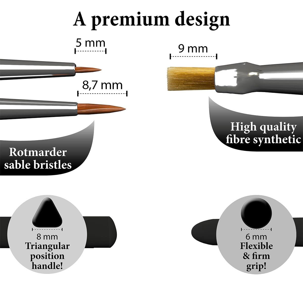 The Army Painter Gamemaster Miniature Paint Brushes - Model Paint Brushes for Miniature Painting - Acrylic Paint Brush Set with Bonus Item for Miniature Detailing