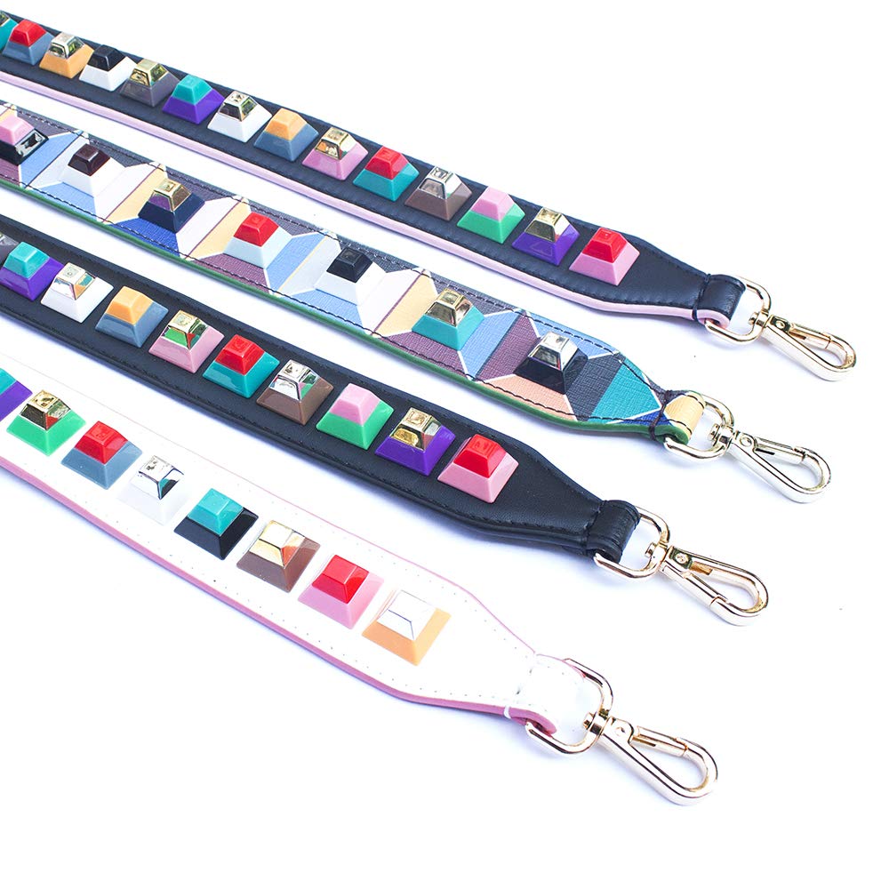 Cowhide Leather Flower Replacement Interchangeable Shoulder Strap with Swivel Hook for Handbags Purse Bags (05)