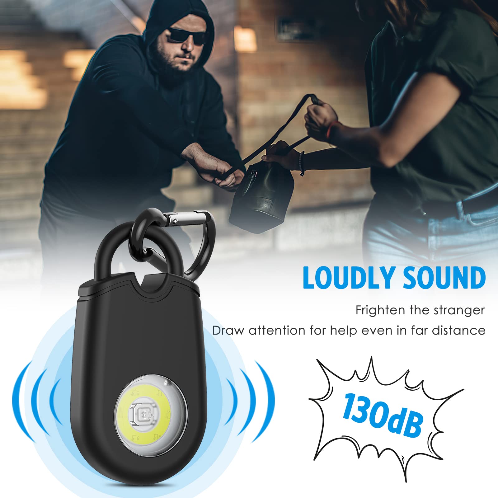 AMIR - The Original Safety Alarm Keychain for Women - Personal Alarm 2 Pack, 130 dB Siren and Strobe Light, for Students, Joggers, Night Workers, Elders, Kids, Women