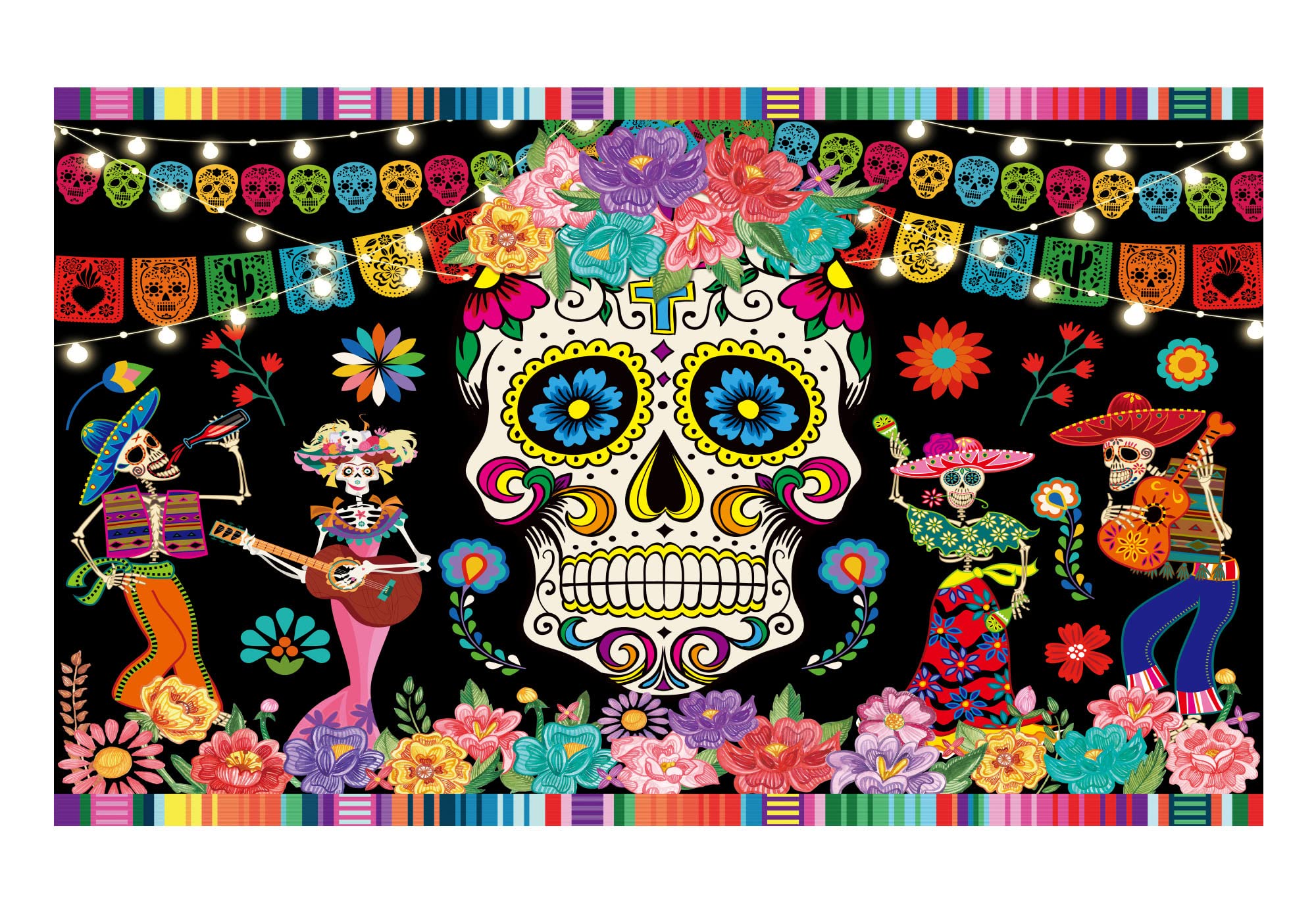 Allenjoy Day of The Dead Backdrop Mexican Dia DE Los Muertos Photography Background Fiesta Sugar Skull Party Banner Supplies Decoration Photo Booth