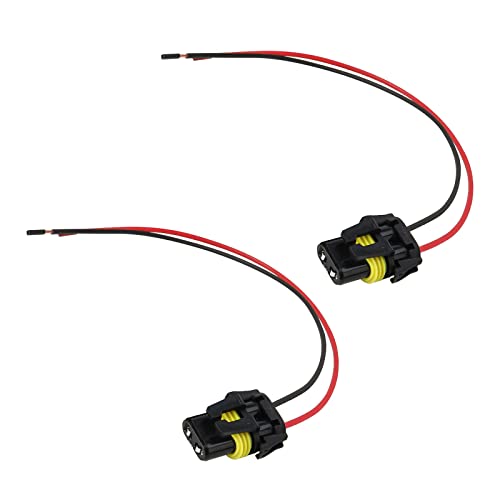Miytsya 2 PCS H11 Socket Female Wire Harness Connector for Fog Light High Low Beam Bulb Replace H11 Female Wiring Adaptor (Black)