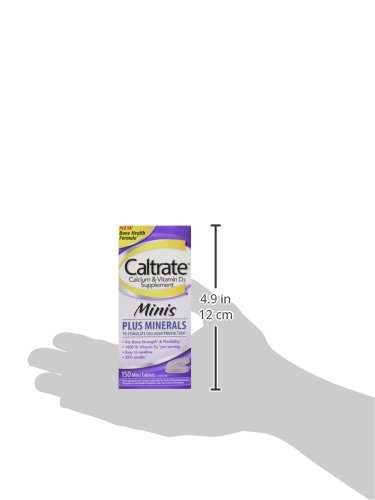 Caltrate Minis 600 Plus D3 Plus Minerals Calcium and Vitamin D Supplement Tablets, Bone Health and Mineral Supplement for Adults - 150 Count