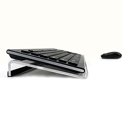 Lonkiktik Keyboard Stand for Office Desk, 5mm Thickness Premium Acrylic Keyboard Riser Ticker Than Others, Ergonomic Tilted Computer Keyboard Holder for Home Table