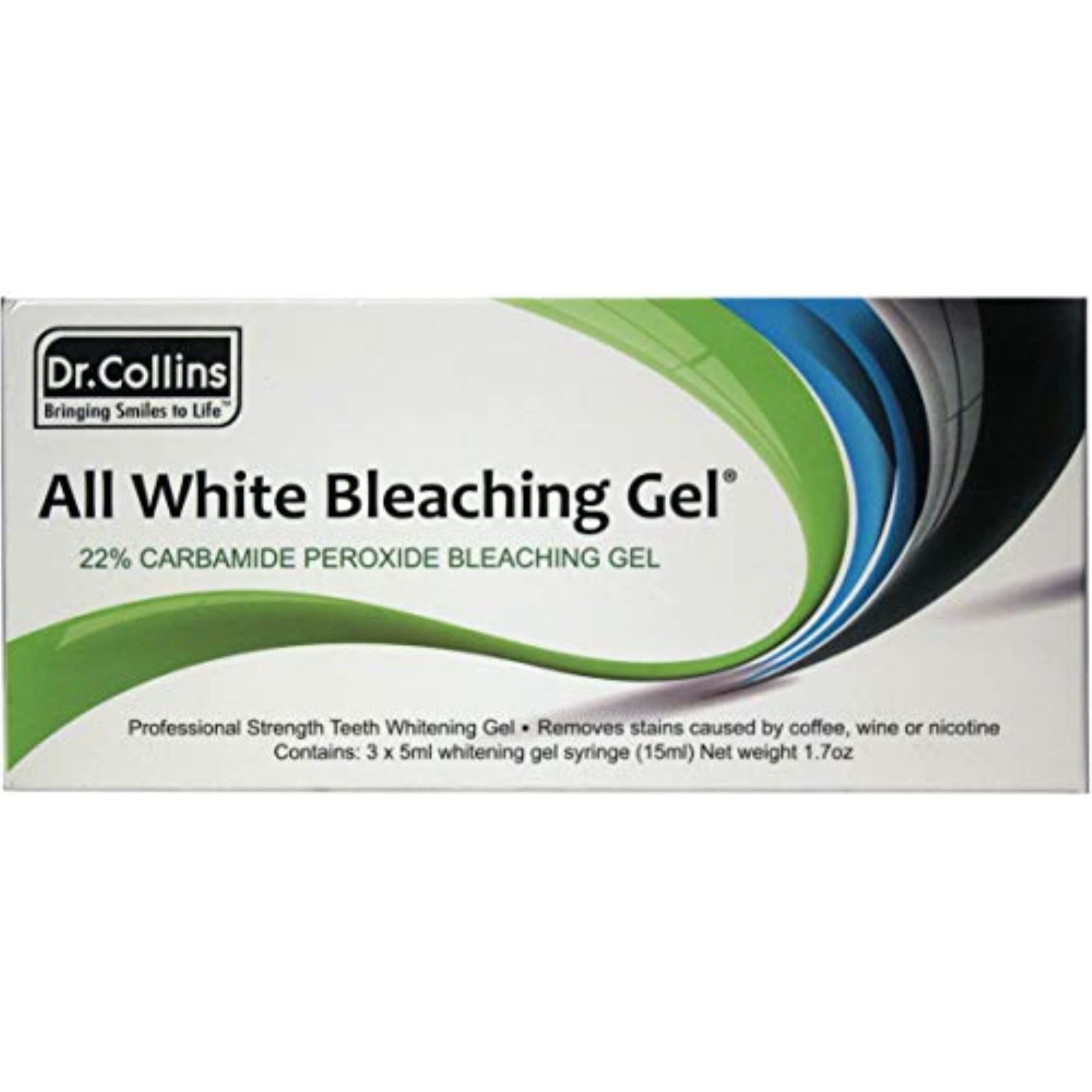 Dr. Collins All White 22% Carbamide Peroxide,0.17 Fl Oz-3 Count(Pack of 1)