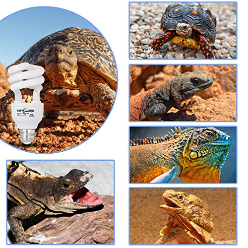 REPTIZOO Energy Saving Lamps UVB Bulb,Spiral Compact 15 Watts UVB 10.0 Reptile Light Bulb Fit for Desert Type Reptile/Snake/Lizard/Insect/Leopard Tortoise