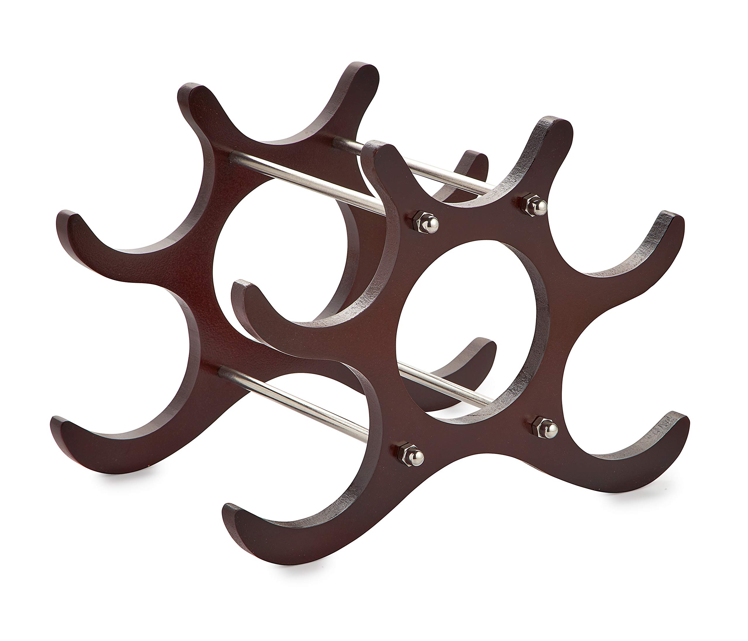 AdirHome Wooden Wine Rack - 6 Bottle (Cherry)