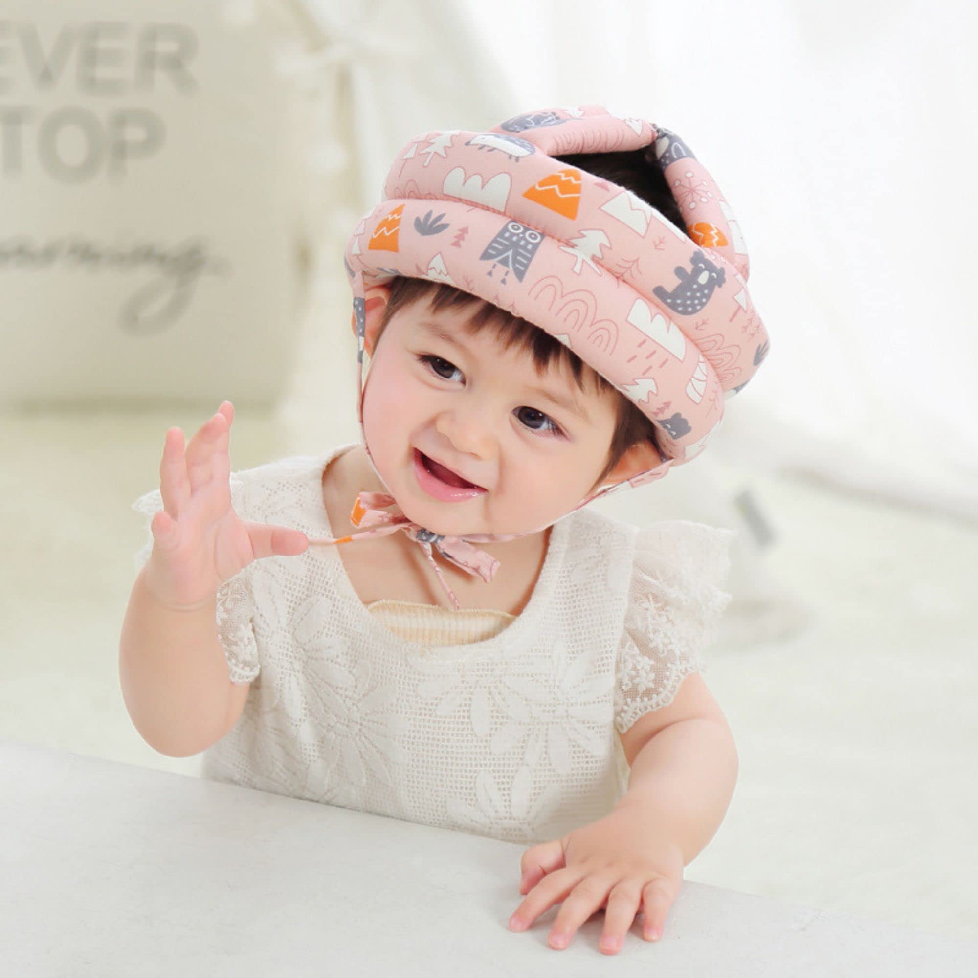 Baby Helmet for Crawling and Walking - Head Protection for Infants 1-2 Years - Infant Head Protector for Safe Crawling and Walking - Baby Helmet Bumper (Pink)