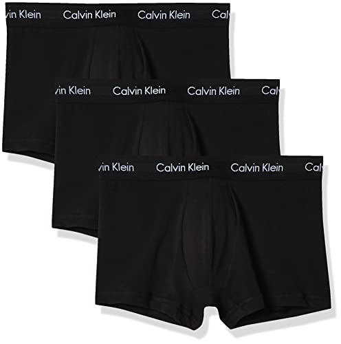 Calvin Klein Men's Cotton Stretch Multipack Low Rise Trunks, Black, Medium