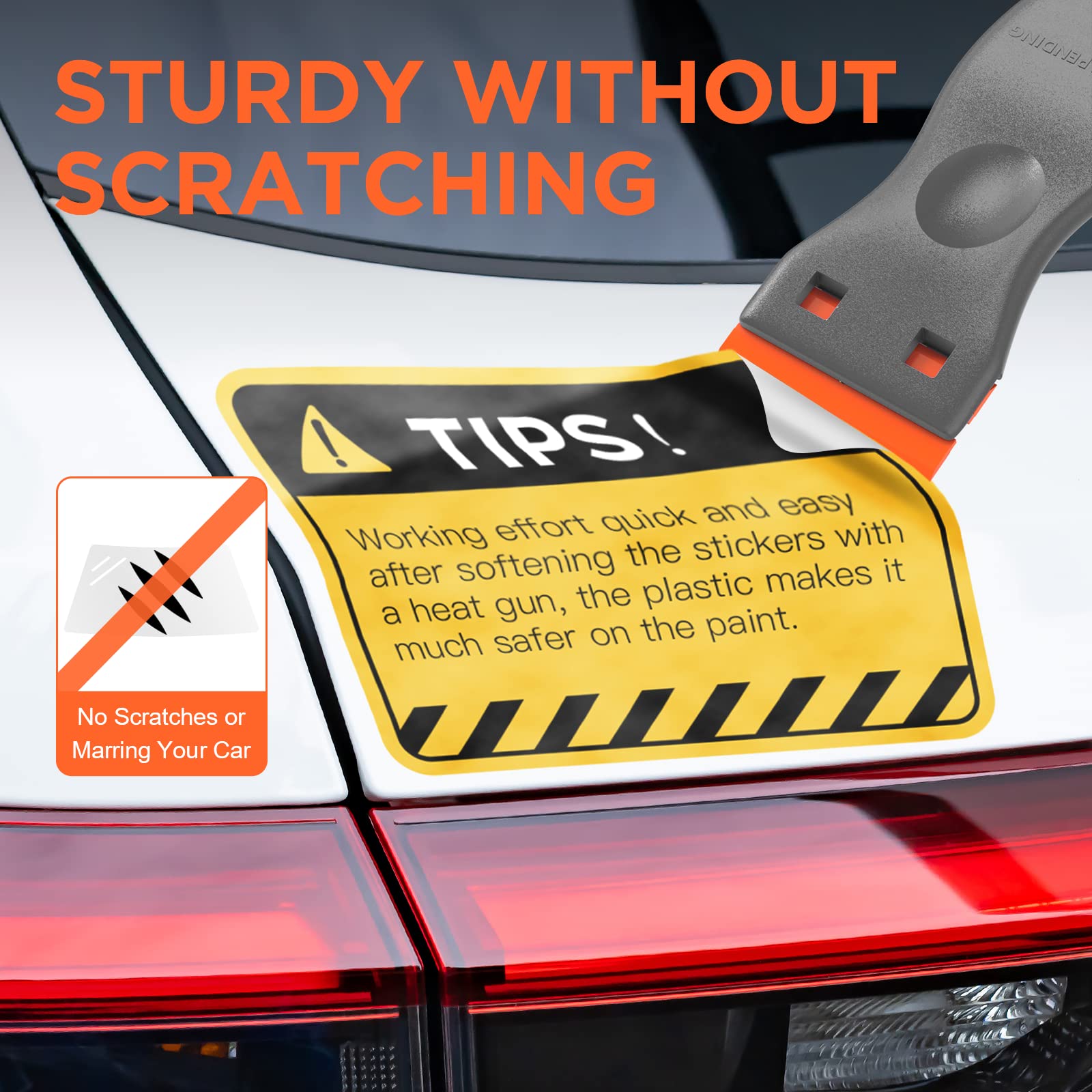 Plastic Razor Blades Scraper Tool - 2 Pack Wall Paint Remover with 100 Pcs Plastic Blades Kit No Scratch Car Window Glass Wood Sticker Removal Floor Stove Kitchen Decal Tape Cleanings