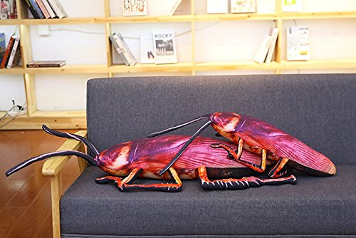 Creative Cockroach Plush Pillow 3D Animal Insect Stuffed Throw Pillow Funny Home Sofa Car Decoration Play Toy Doll Unique Birthday Gift (55 CM=21.5 in)