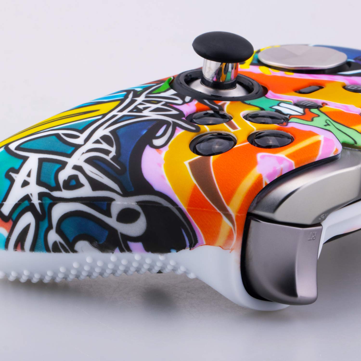 9CDeer 1 x Protective Customize Transfer Print Silicone Cover Skin Cartoon Paints + 6 Thumb Grips Analog Caps for Xbox Elite Wireless Controller Compatible with Official Stereo Headset Adapter