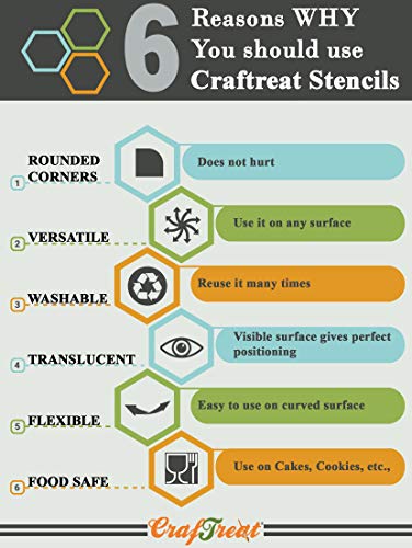 CrafTreat Reusable Circle Pattern Stencils for Painting on Wood, Canvas, Paper, Fabric, Floor, Wall and Tile - Halftone Circles - 6x6 Inches - DIY Art and Craft Stencils - Large Halftone Dot Stencil