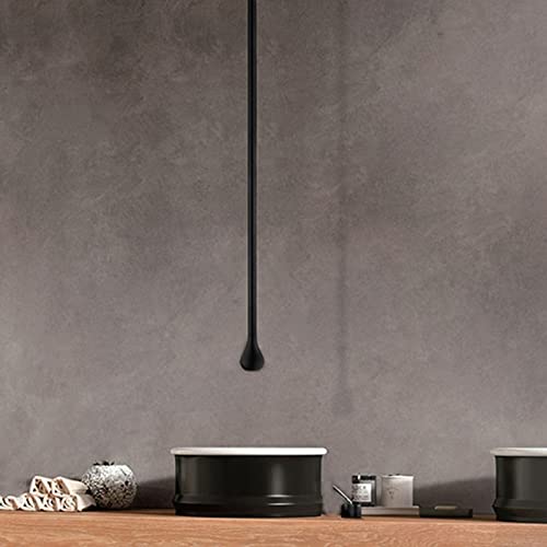 Bathroom Bathtub Hang Ceiling Faucet Solid Brass Ceiling Basin Faucet Wall Mounted Tub Mixer Tap Spout Ceiling Water Drop Taps (Rose Gold-A)