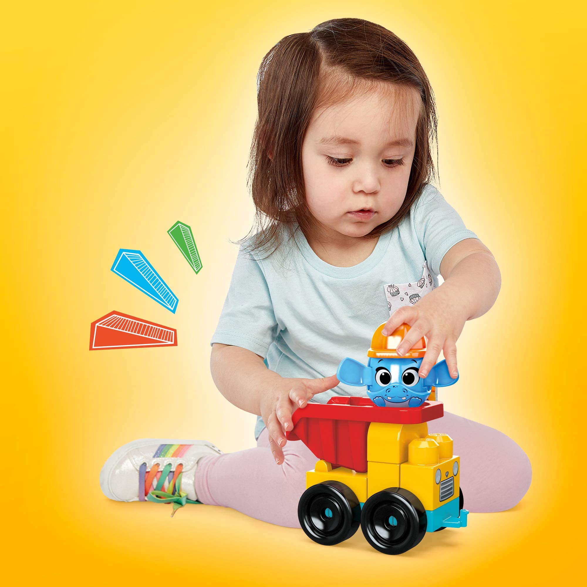 Mega Bloks Peek A Blocks Construction Site, Building Toys for Toddlers (30 Pieces)