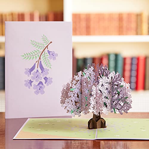Lovepop Jacaranda Tree Pop Up Card, 5x7-3D Greeting Card, Mother's Day Card, Card for Wife or Mom, Anniversary Pop Up Card, Pop Up Birthday Card