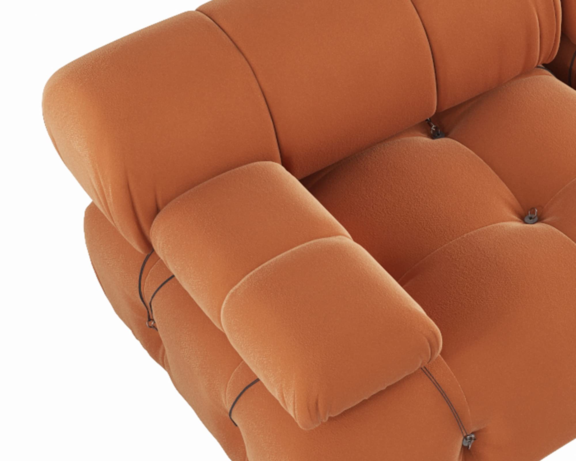 BOKIFOL Sectional Sofa, 104'' Modular Sectional Couch Modern Velvet Sofa 3-Seater Couch for Living Room, Apartment(Orange)