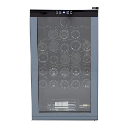 Avanti WC34N2P Wine Cooler Freestanding Single Zone with Temperature Control Holds Up to 34 Bottles, Stainless Steel Construction with Glass Door, Black