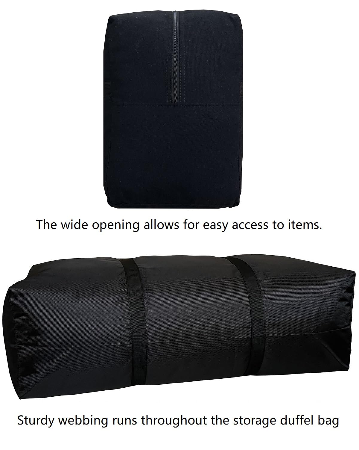 YiKitHom Extra Large Storage Duffle Bag with Zippers and Handles, Heavy Duty Blue Big Long Travel Bag -42x23x13.5Inch