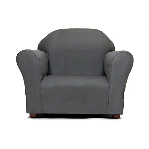 Keet Microsuede Children's Chair, Roundy, Charcoal 24x18x18 Inch (Pack of 1)