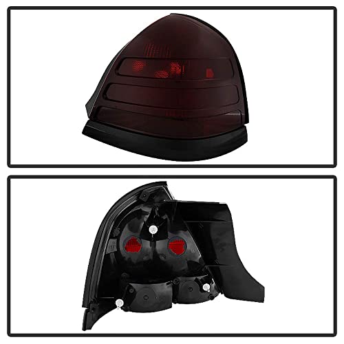 ACANII - For Red Smoke 1999-2011 Ford Crown Victoria w/ 2 Bulb Socket Tail lights Brake Lamps