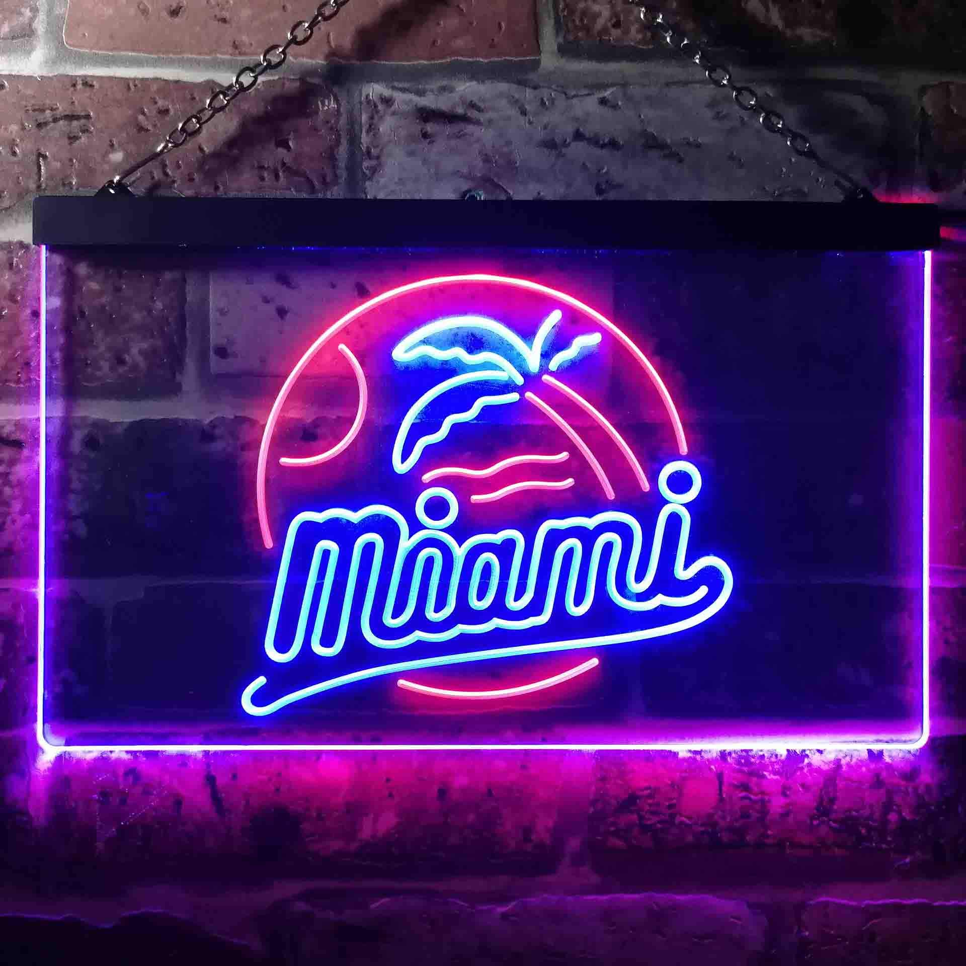 ADVPRO Miami Island Beach Dual Color LED Neon Sign Red & Blue 16" x 12" st6s43-i3565-rb
