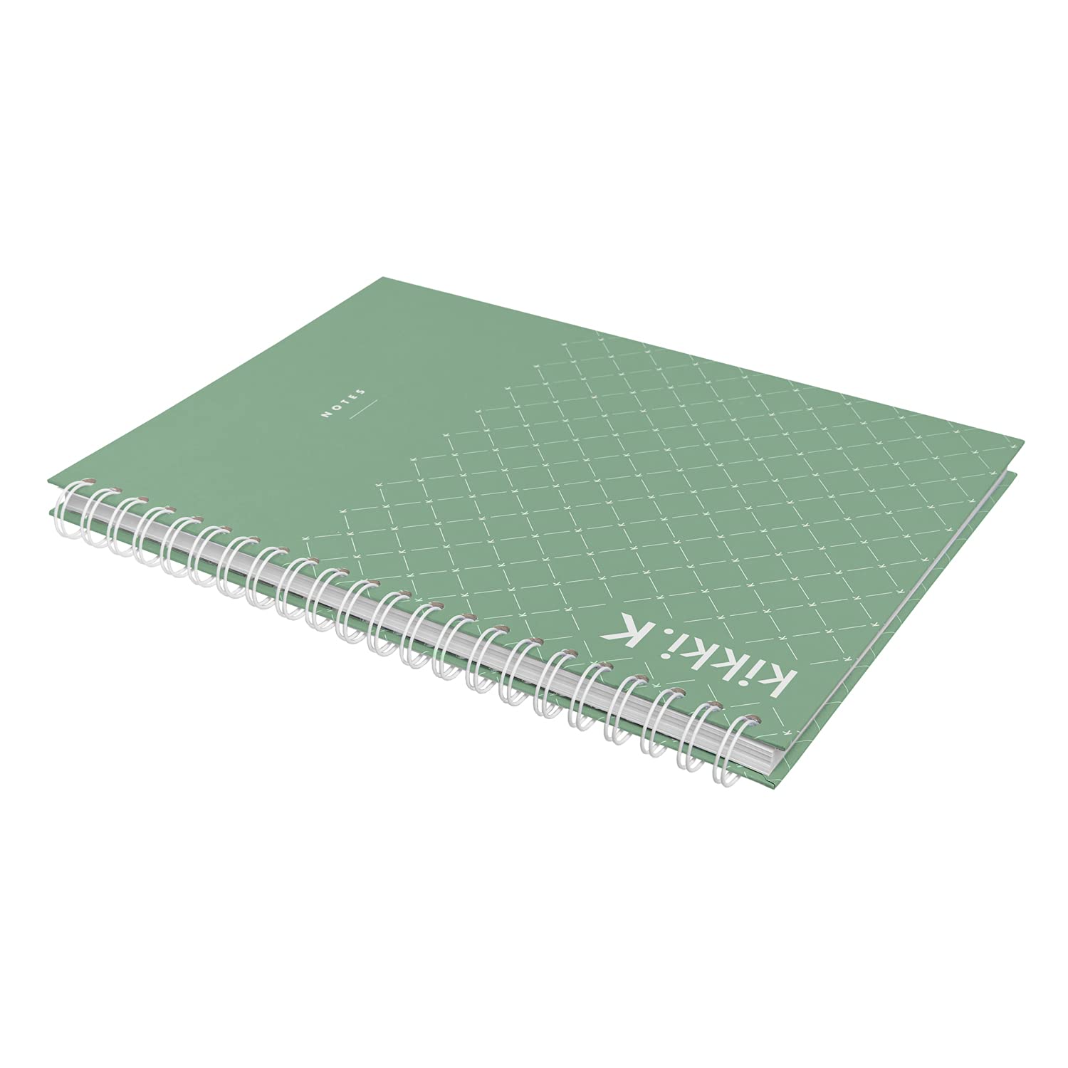 A4 Spiral Coiled Lined Everything Notebook - Thyme: Essentials. 152 Pages of Quality Lined Paper. Subject and Date Headers. Sturdy Hardcover Front and Back Designed by kikki.K